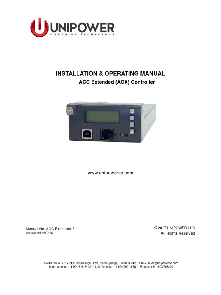 Installation Operating Manual Acc Extended Acx Controller Pdf