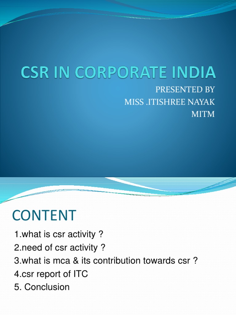 CSR in Corporate India | PDF | Corporate Social Responsibility | Brand