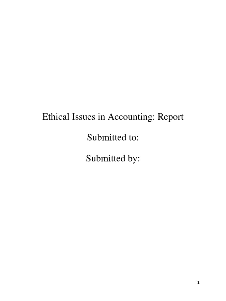 Ethical Issues in Accounting | PDF | Chief Financial Officer ...