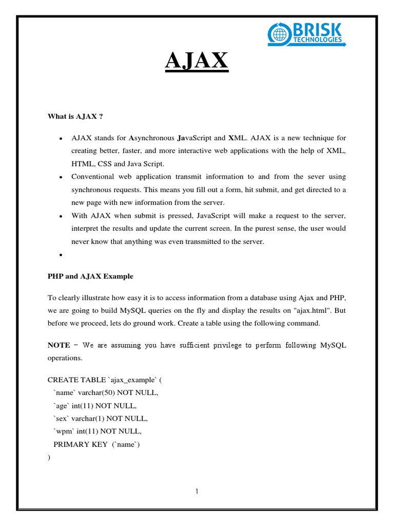 What Is AJAX ? | PDF | Ajax (Programming) | Software Development