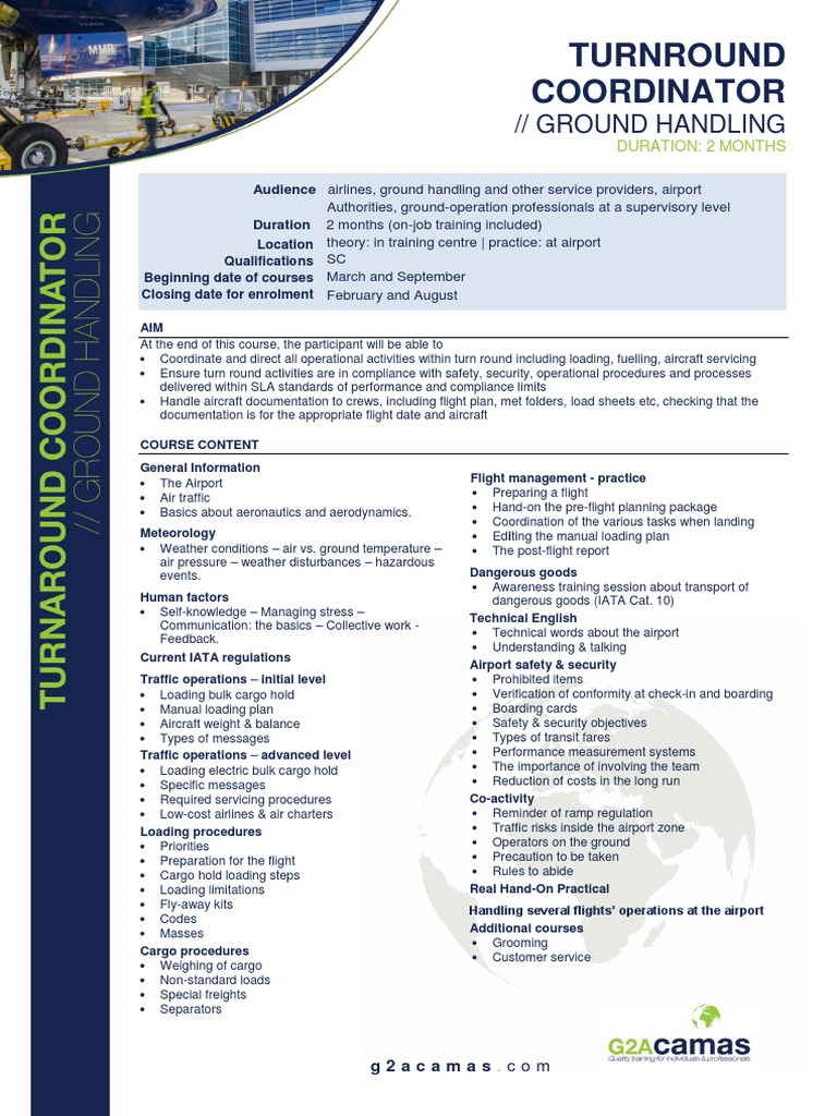 Coordinating Ground Operations: A 2-Month Training Course on Turnaround ...