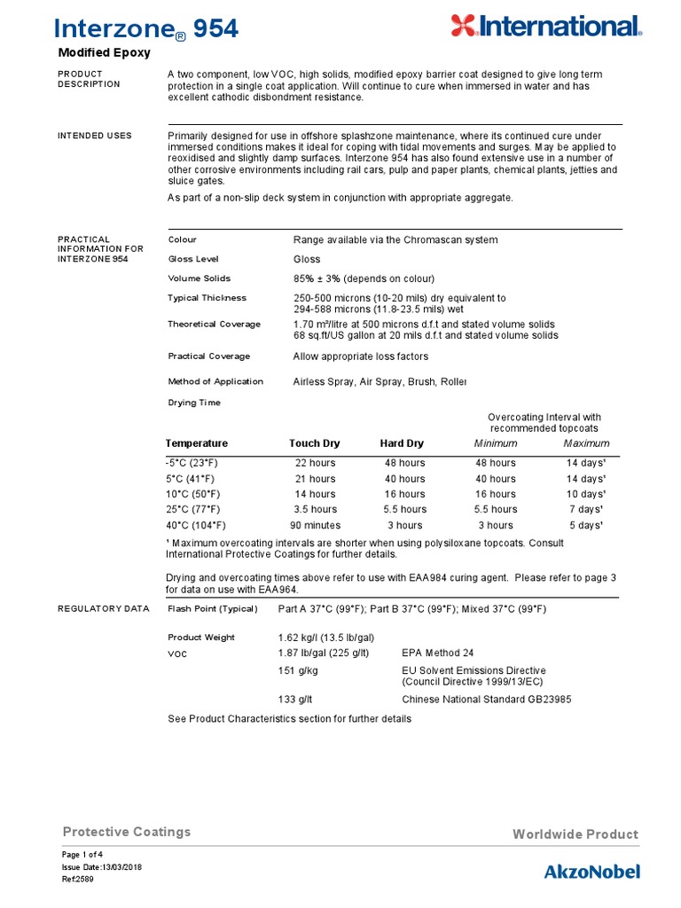 Interzone 954: Modified Epoxy | PDF | Paint | Epoxy