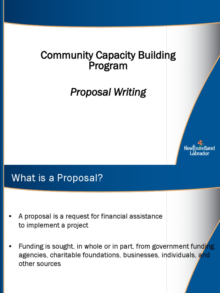 Community Capacity Building Program: Proposal Writing | PDF | Strategic ...