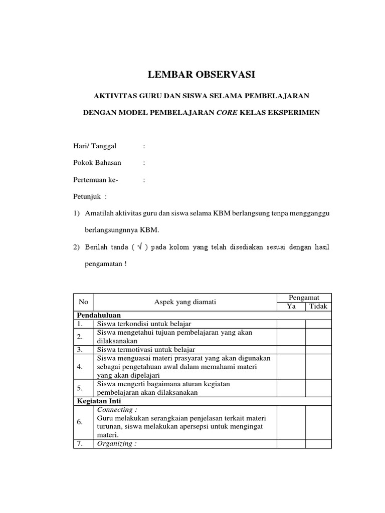 LEMbar Observasi | PDF