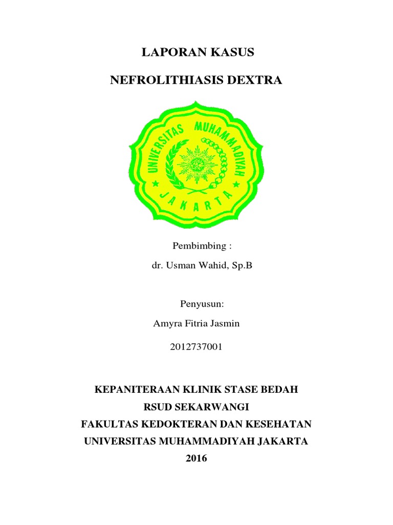 Laporan Kasus Nefrolithiasis Dextra | PDF