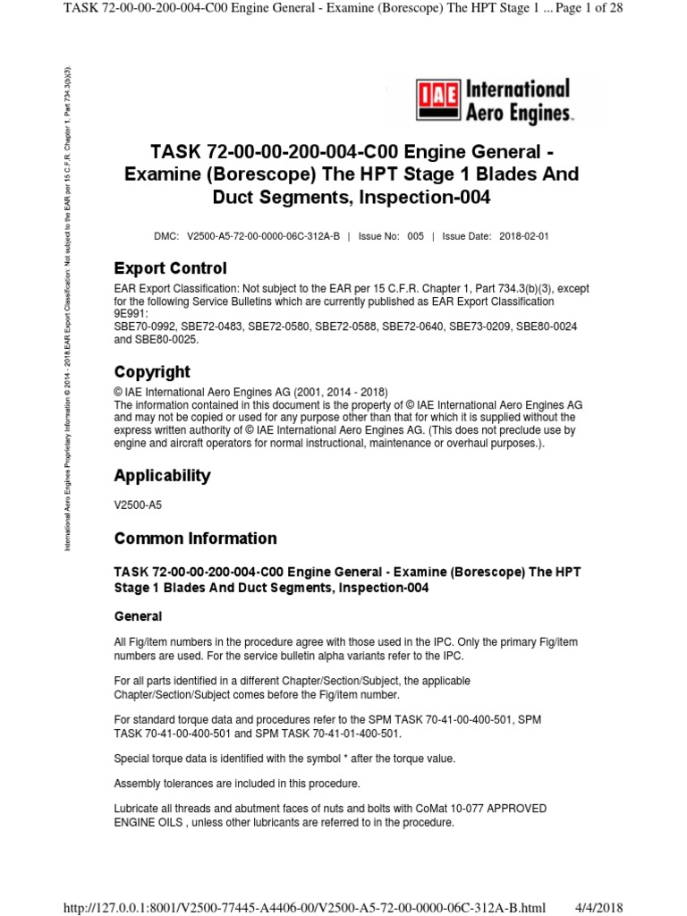 HPT Stage 1 Blades and Duct Segments | PDF | Erosion | Turbine