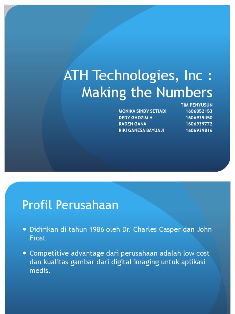 ATH Technologies, Inc: Making The Numbers | PDF