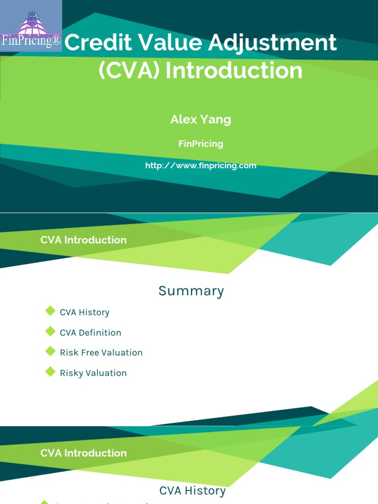 Credit Value Adjustment (CVA) Introduction | PDF | Valuation (Finance ...
