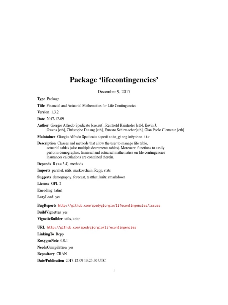 Life Contingencies | PDF | Present Value | Bond Duration