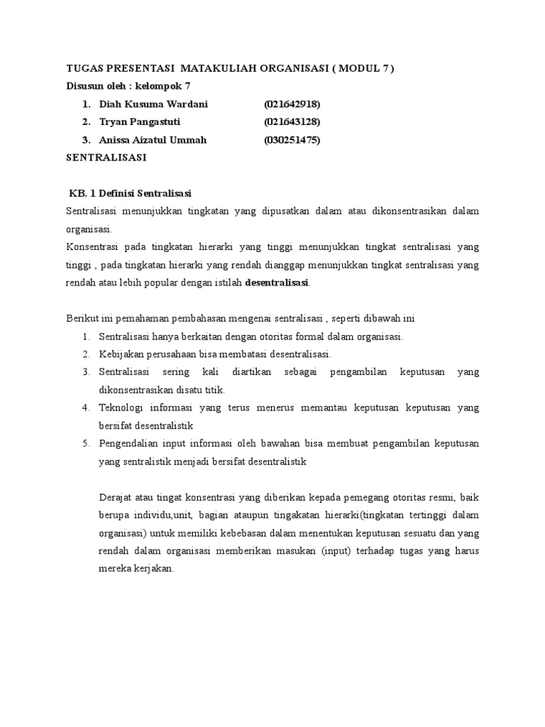 MODUL 7 KB 2 Organisasi | PDF