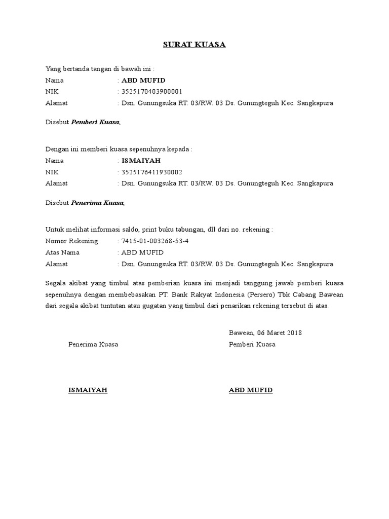 Surat Kuasa Bri | PDF