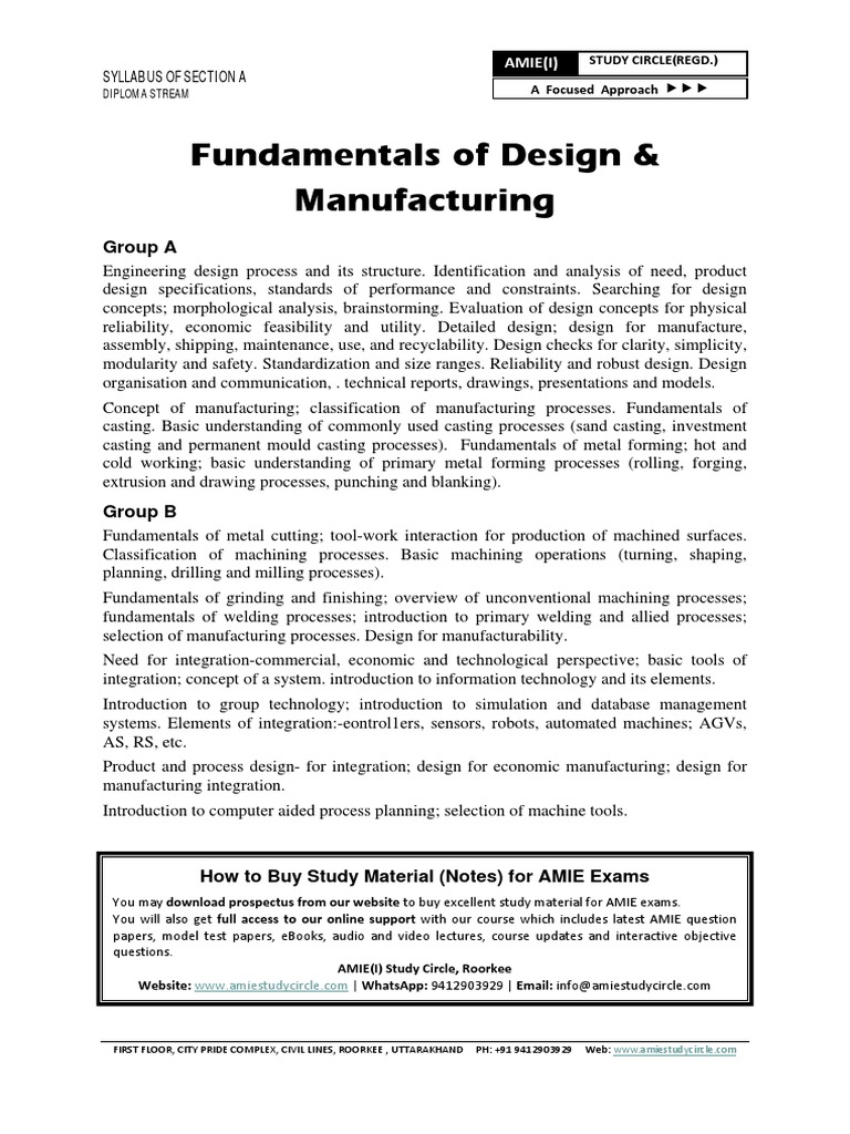 Amie Syllabus Sec A Dip | PDF | Deformation (Engineering) | Fracture