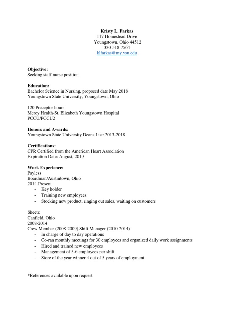 Kristy L. Farkas: Klfarkas@my - Ysu.edu | PDF