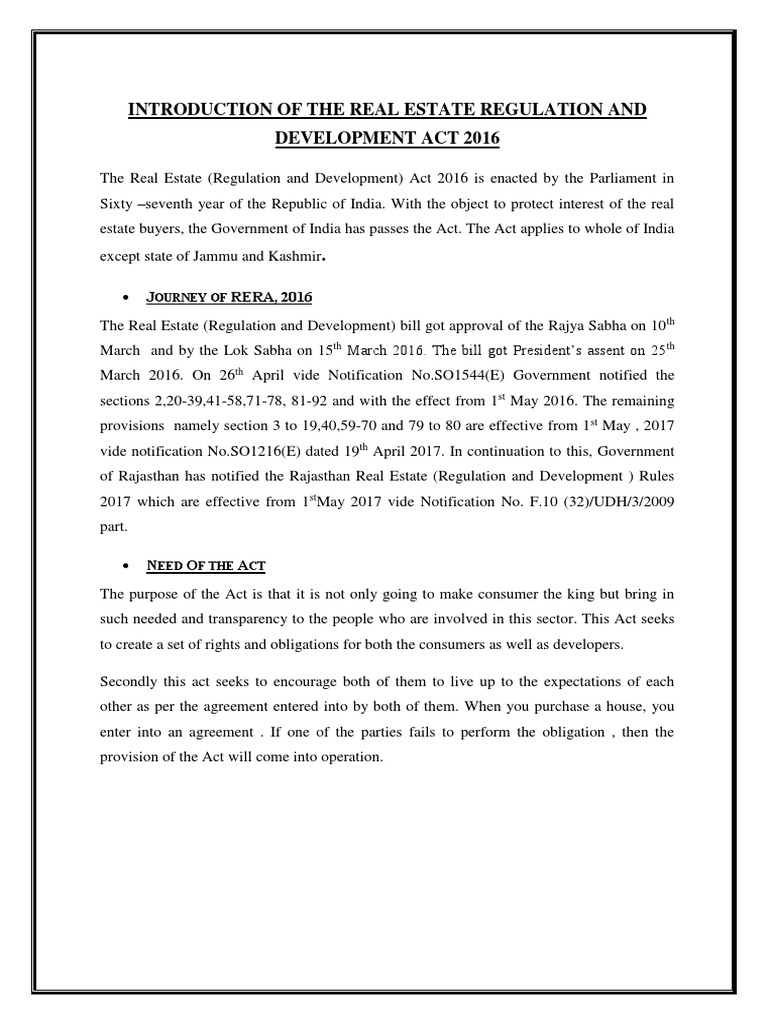 Rera Project | PDF | Business | Economies