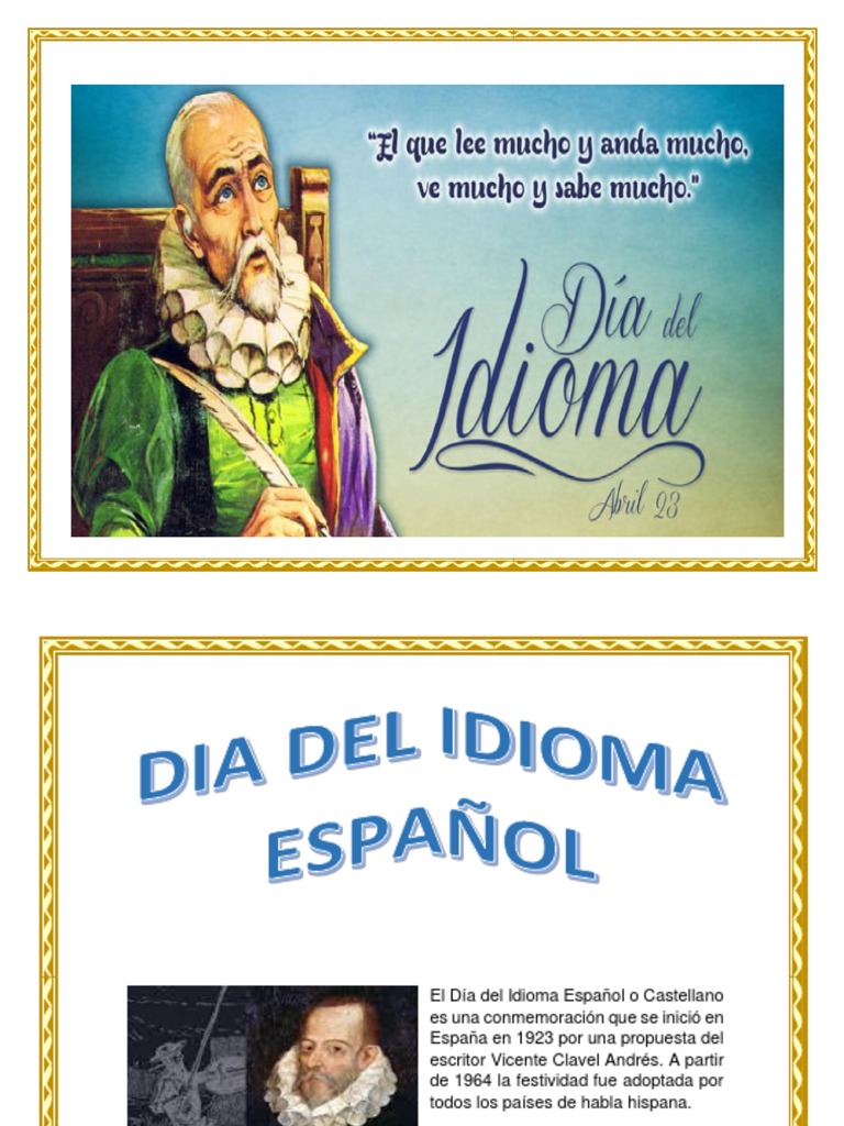 Dia Del Idioma Español | PDF | Lengua española | Miguel De Cervantes