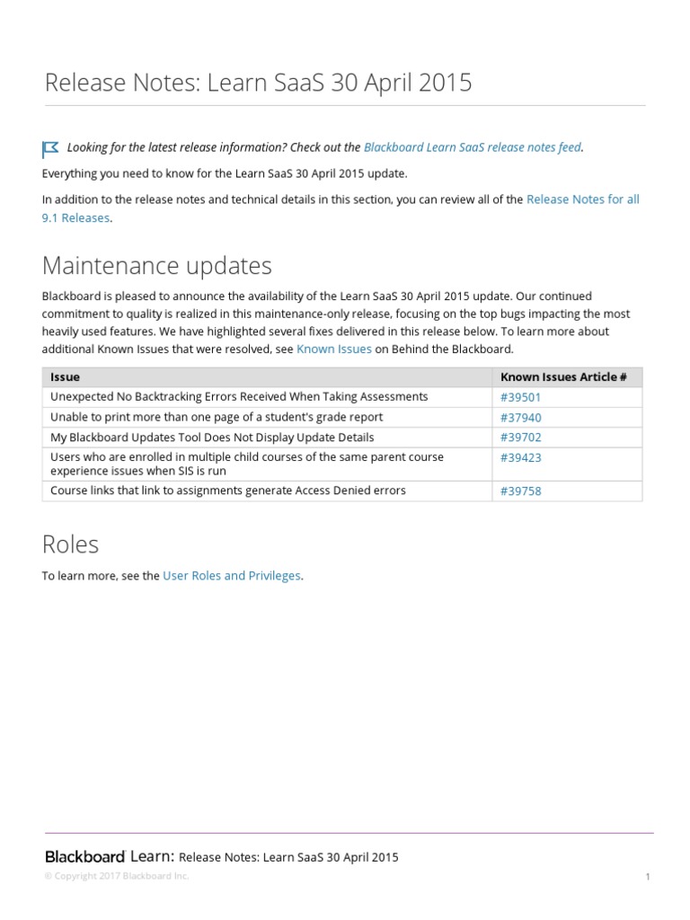 Release Notes For Learn SaaS - 2015 04 30 | PDF | Vulnerability ...