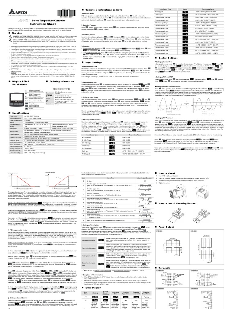 DTD Instruction en | PDF | Thermocouple | Parameter (Computer Programming)
