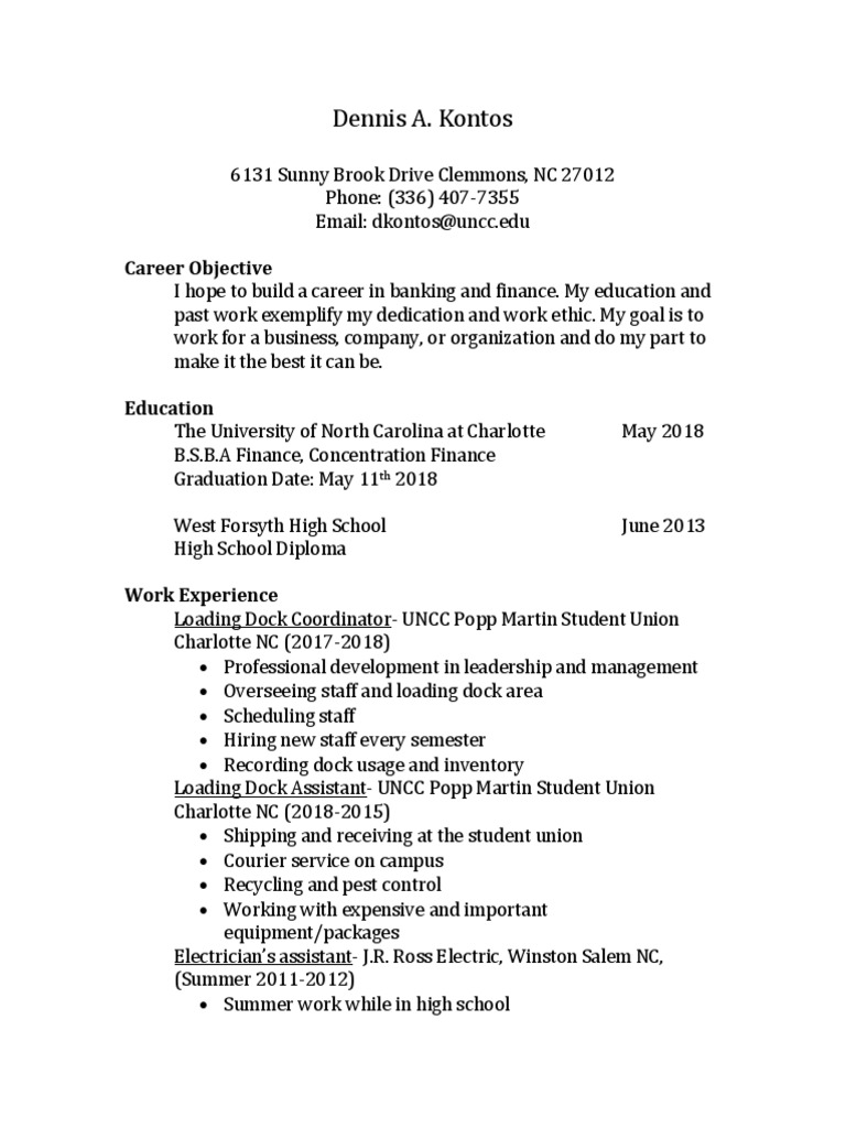 Dennis Kontos Resume | PDF
