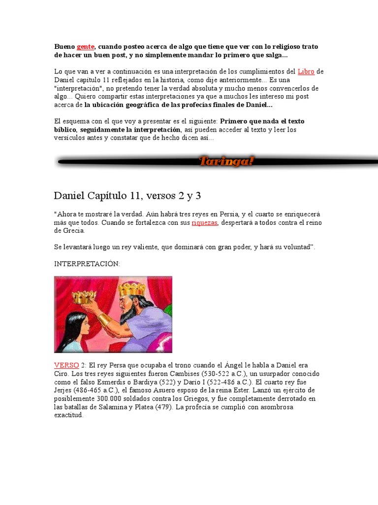 Interpretación de Daniel 11 en Historia | PDF | Cruzadas | Daniel ...