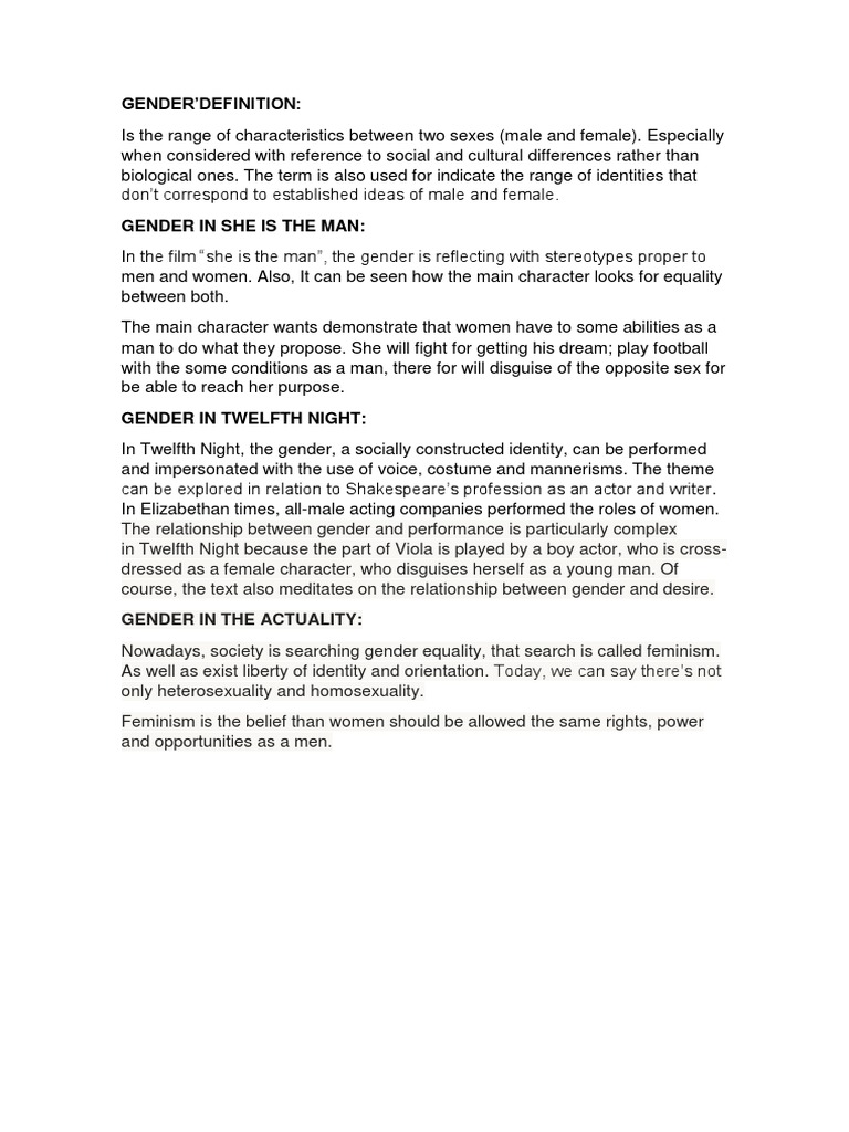 Gender'Definition:: Gender in The Actuality | PDF