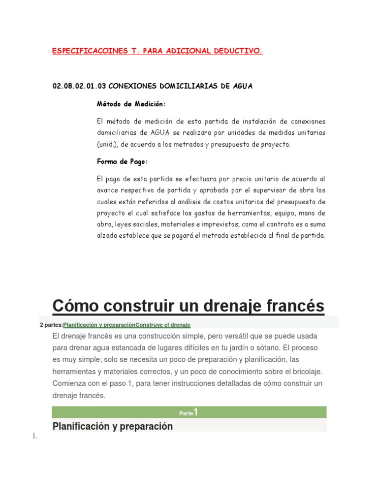 Para Dren Frances | PDF | Herramientas | Agua