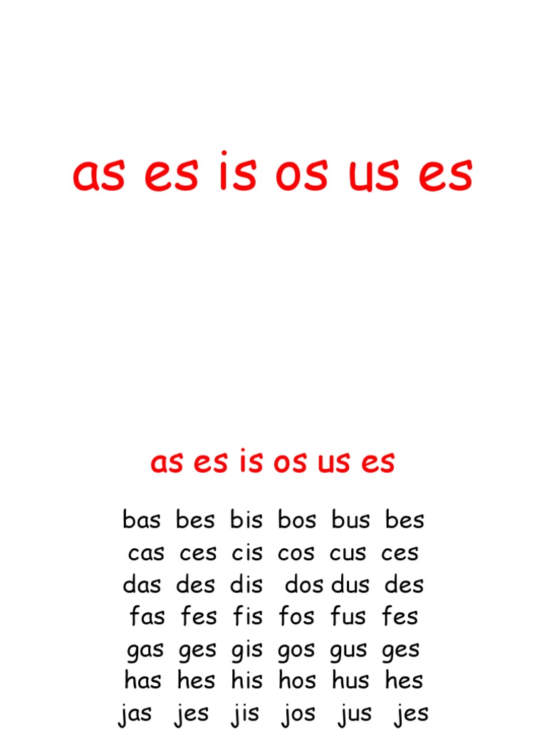 As Es Is Os Us Es | PDF | Language Arts & Discipline