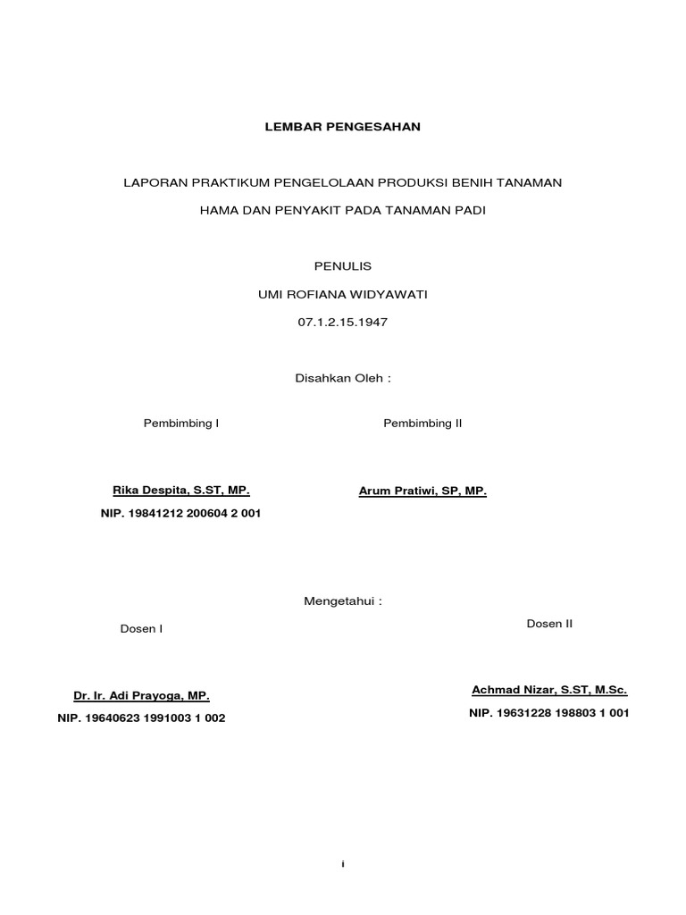 Contoh Awalan Laporan | PDF