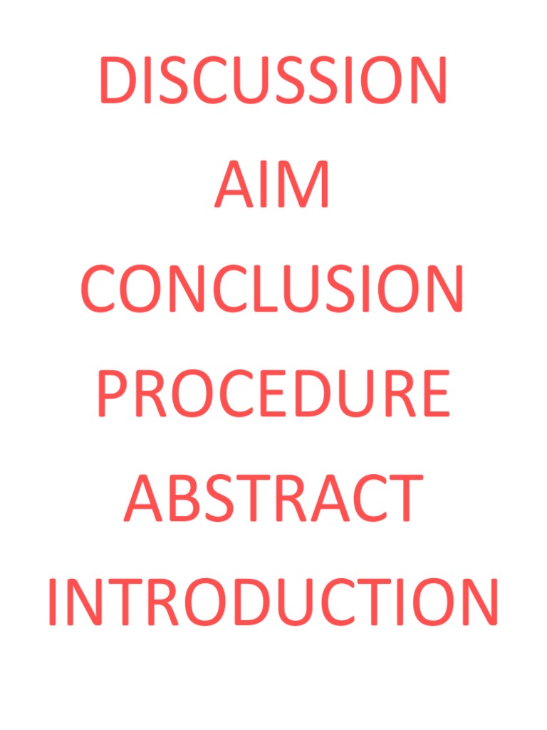 Discussion AIM Conclusion Procedure | PDF