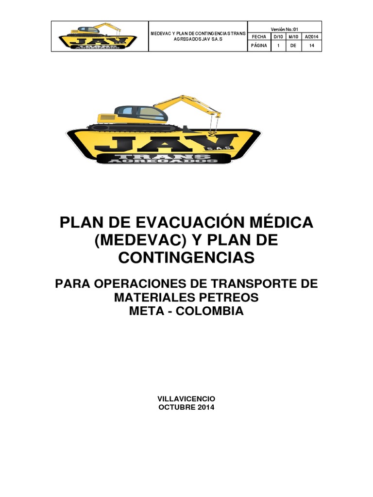 Medevac y Plan de Contingencias Campo Rubiales | PDF | Ambulancia | Lesión
