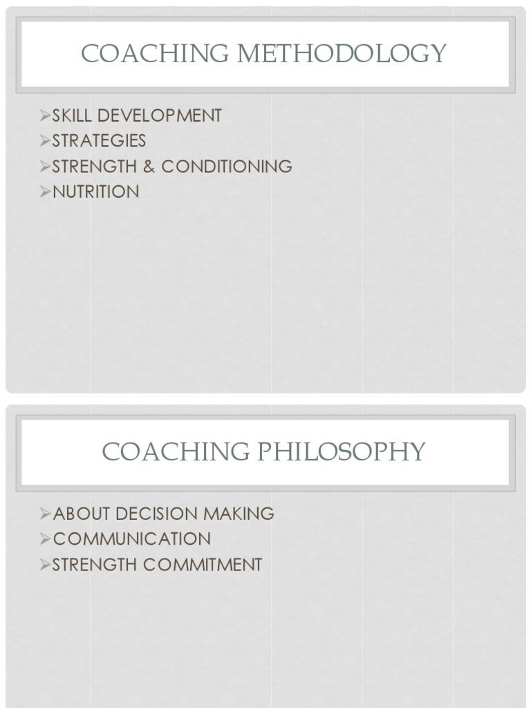 Coaching Methodology | PDF
