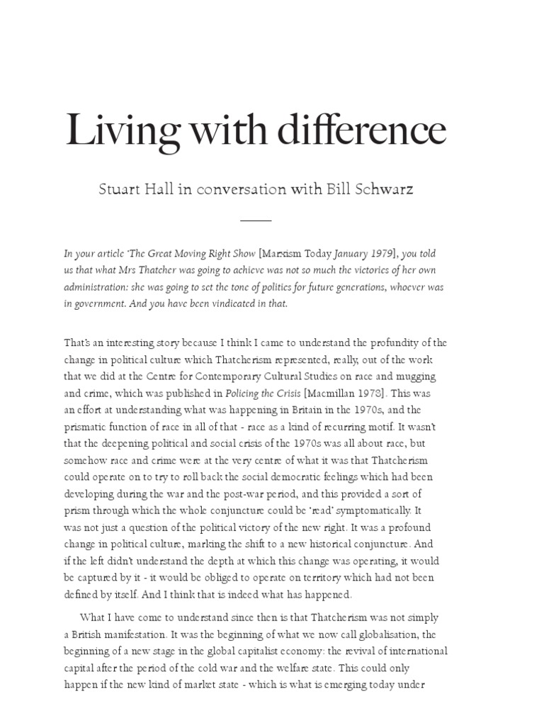 Stuart Hall 2 | PDF | Globalization | Multiculturalism