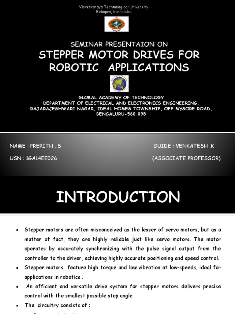Stepper Motor Drive For Robotic Applications | PDF | Force ...