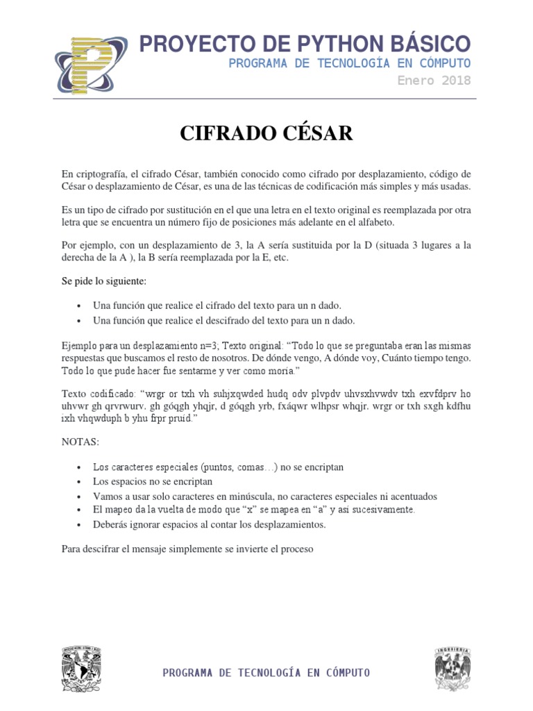 Proyecto Python Básico | PDF | Cifrado | Programa de computadora