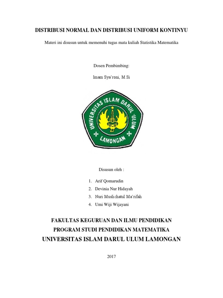 Distribusi Normal Dan Distribusi Uniform Kontinyu | PDF