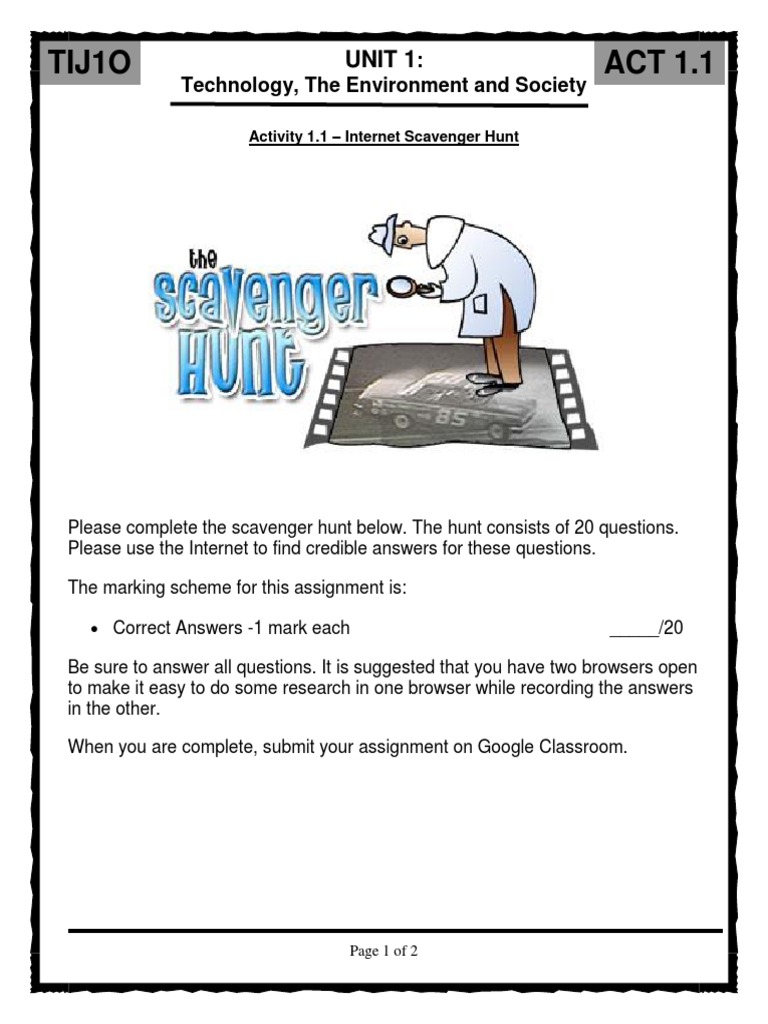 ACT 1.1 Scavenger Hunt | PDF | Computing | Software