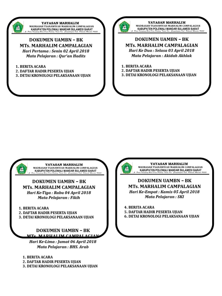 Label Map Ujian | PDF
