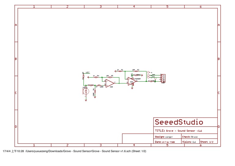 Grove - Sound Sensor v1.6 Schematic | PDF