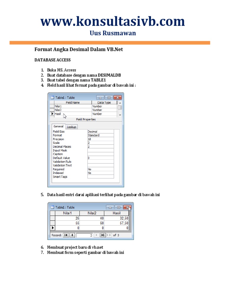 Membuat Format Angka Desimal Dalam | PDF