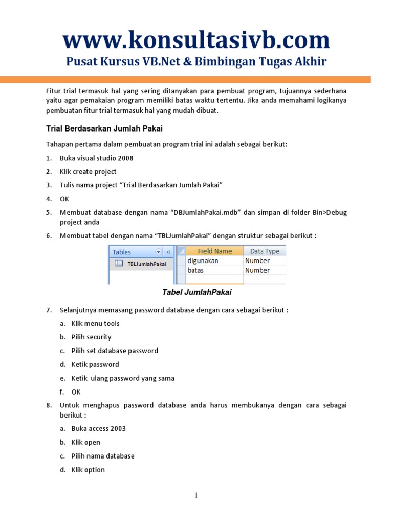 Membuat Program Trial Dengan VB Net | PDF