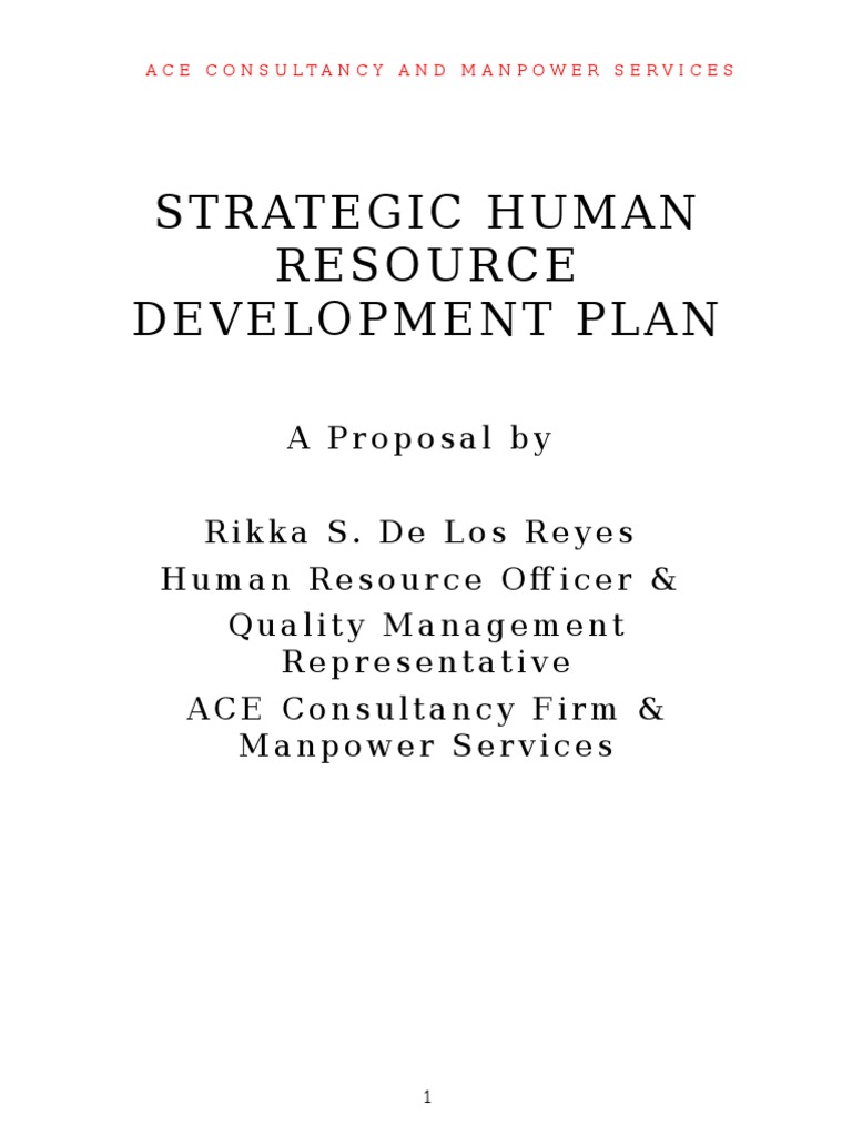 Strategic HR Development Plan Template | PDF | Competence (Human ...