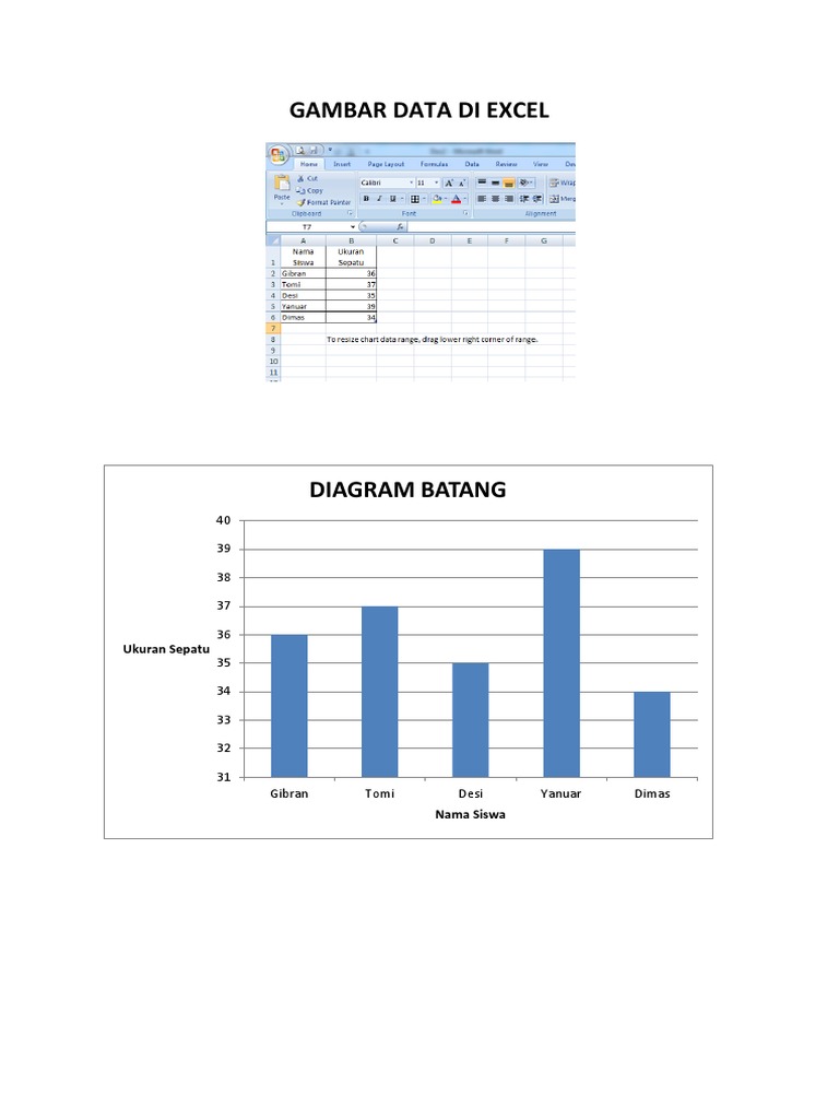 Gambar Data Di Excel: Ukuran Sepatu | PDF