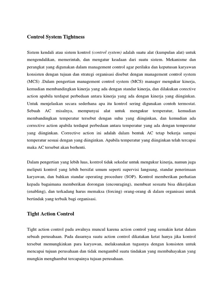Control System Tightness SPM | PDF