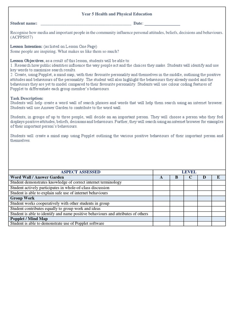 Rubric w1l1 | PDF