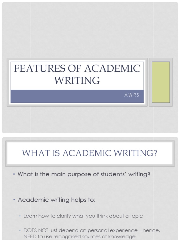 Features of Academic Writing | PDF | Truth | Epistemology