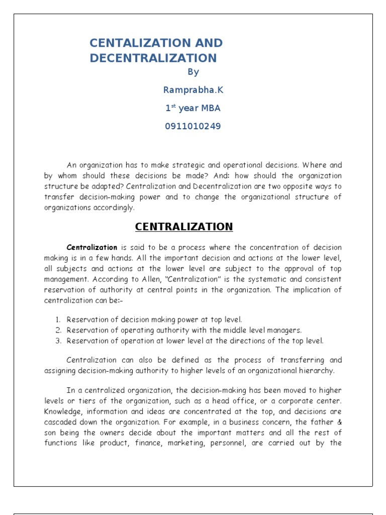Centralization vs. Decentralization Explained | PDF | Decentralization ...