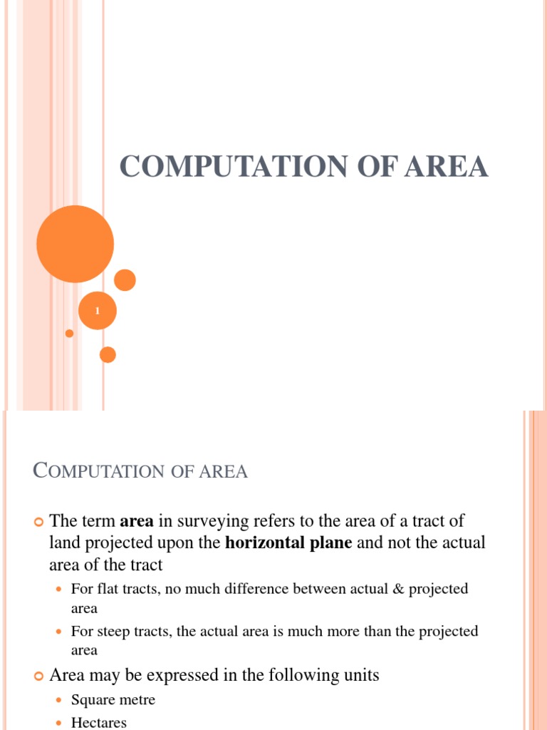 Area Computation Methods in Surveying | PDF | Area | Surveying