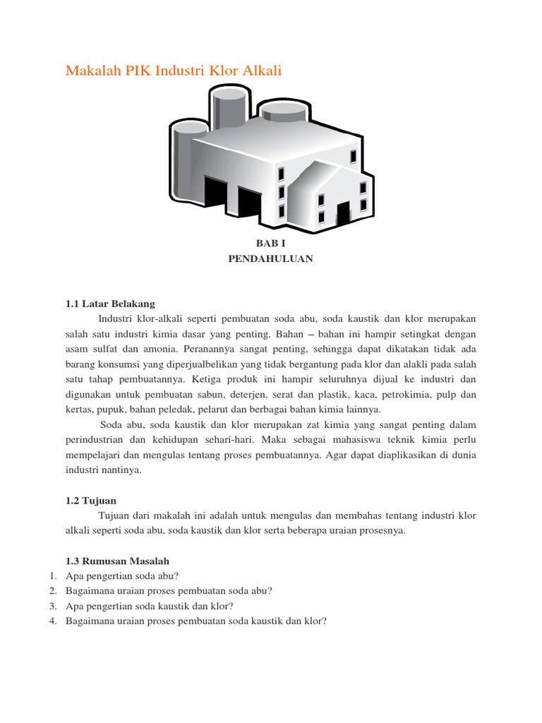 Makalah PIK Industri Klor Alkali | PDF | Sains & Matematika