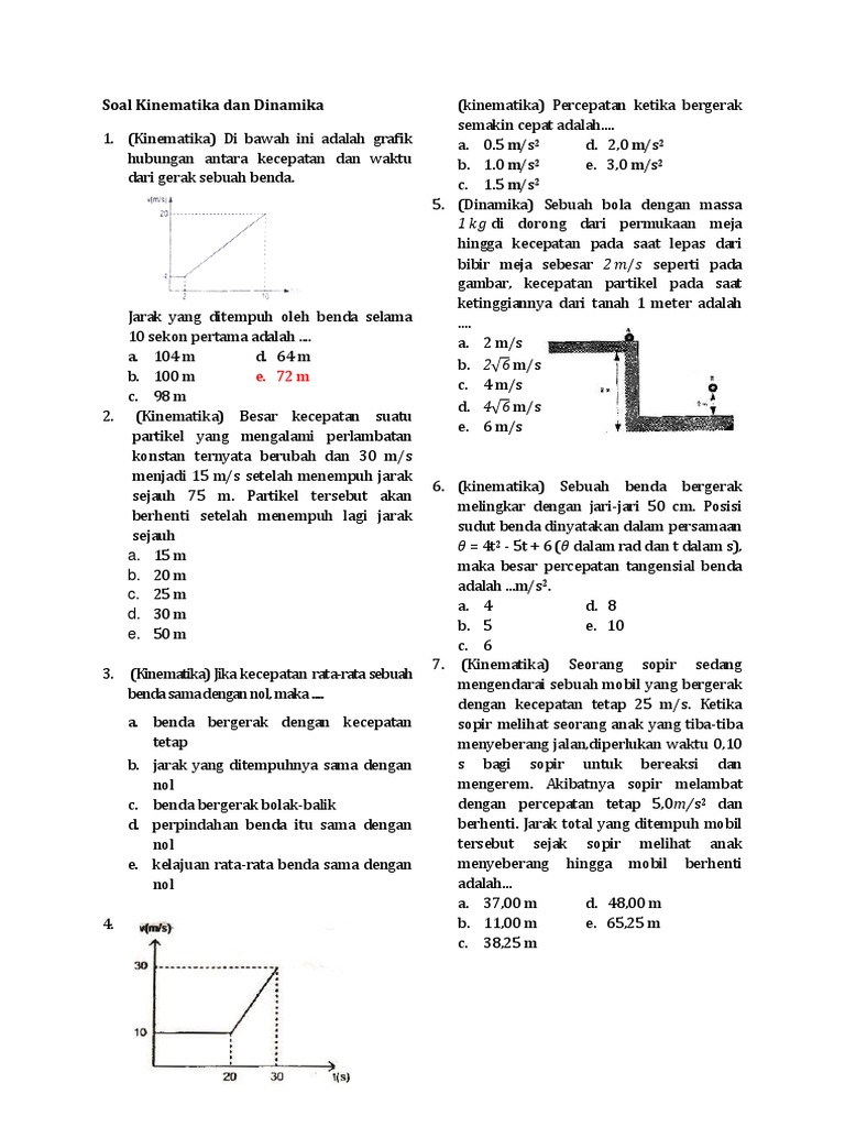 Soal Kinematika | PDF