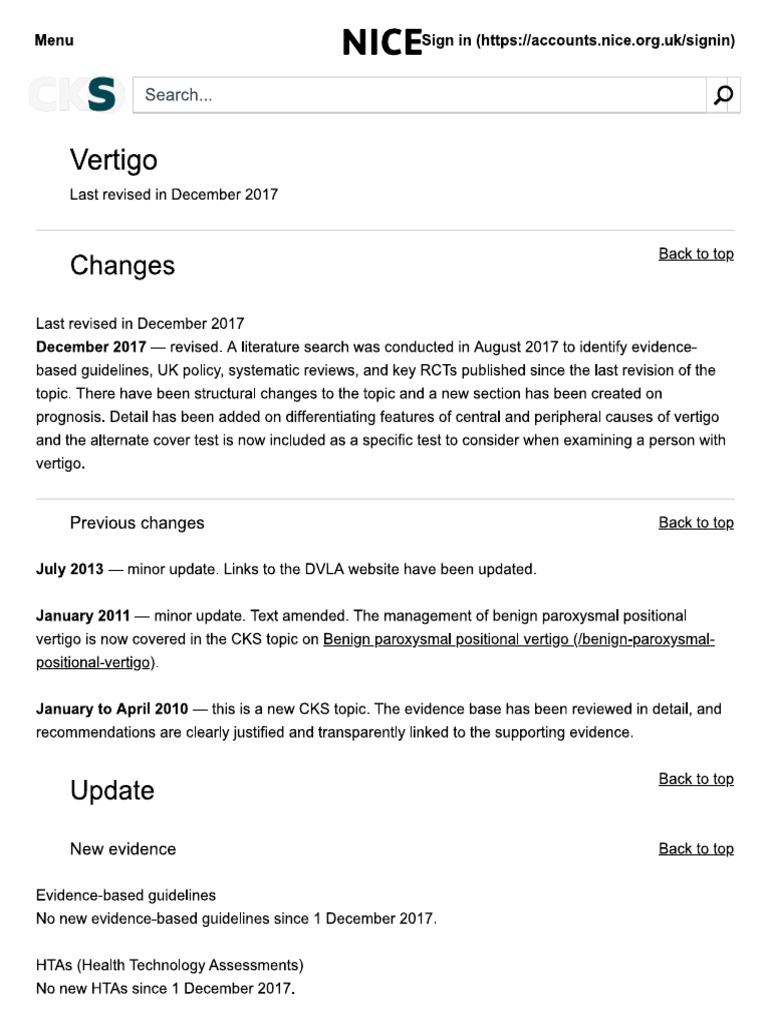 Vertigo CKS | PDF
