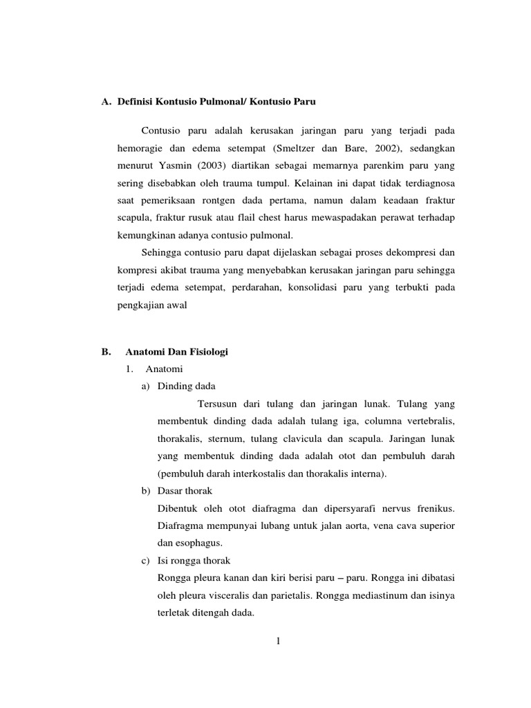 Contusio Pulmonum Afif | PDF